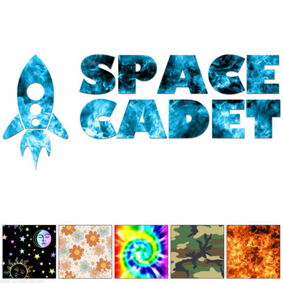 Space Cadet Rocket - Vinyl Decal Sticker - Multiple Patterns & Sizes ...