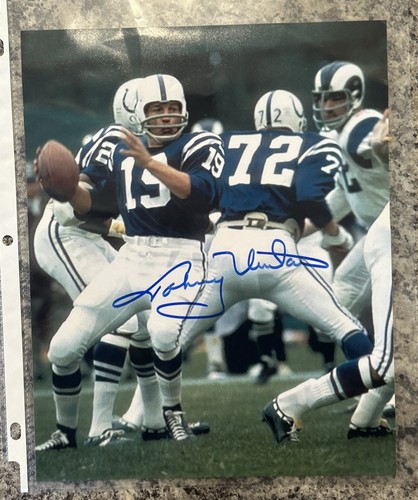 JOHNNY UNITAS Signed 8x10 PHOTO Baltimore Colts HOF LEGEND glossy NFL ...
