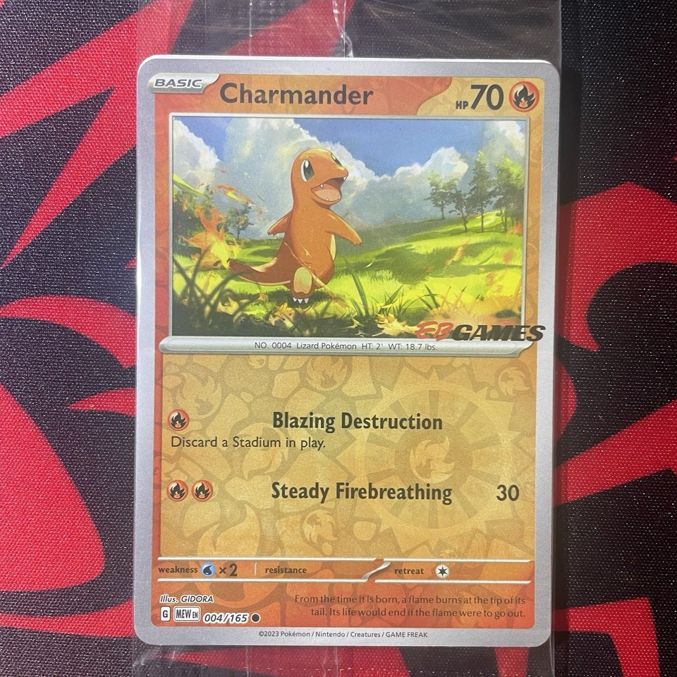 Charmander Pokemon Scarlet and Violet 151 EBGames Stamped Promo 004/165 ...
