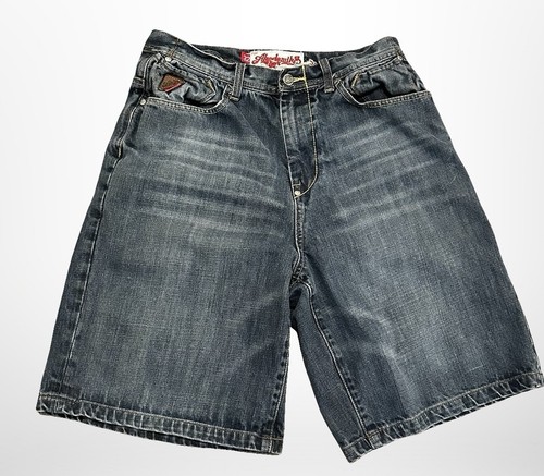 Akademiks Shorts Mens 32 Blue Denim Baggy Embroidered Back Pocket Hip ...