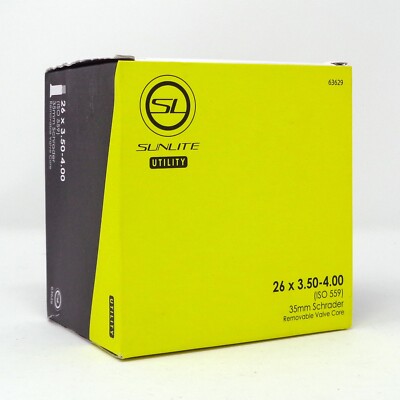Sunlite Bicycle Tube 26 x 3.50-4.00 - 35mm Scrader Valve - Mountain Fat ...