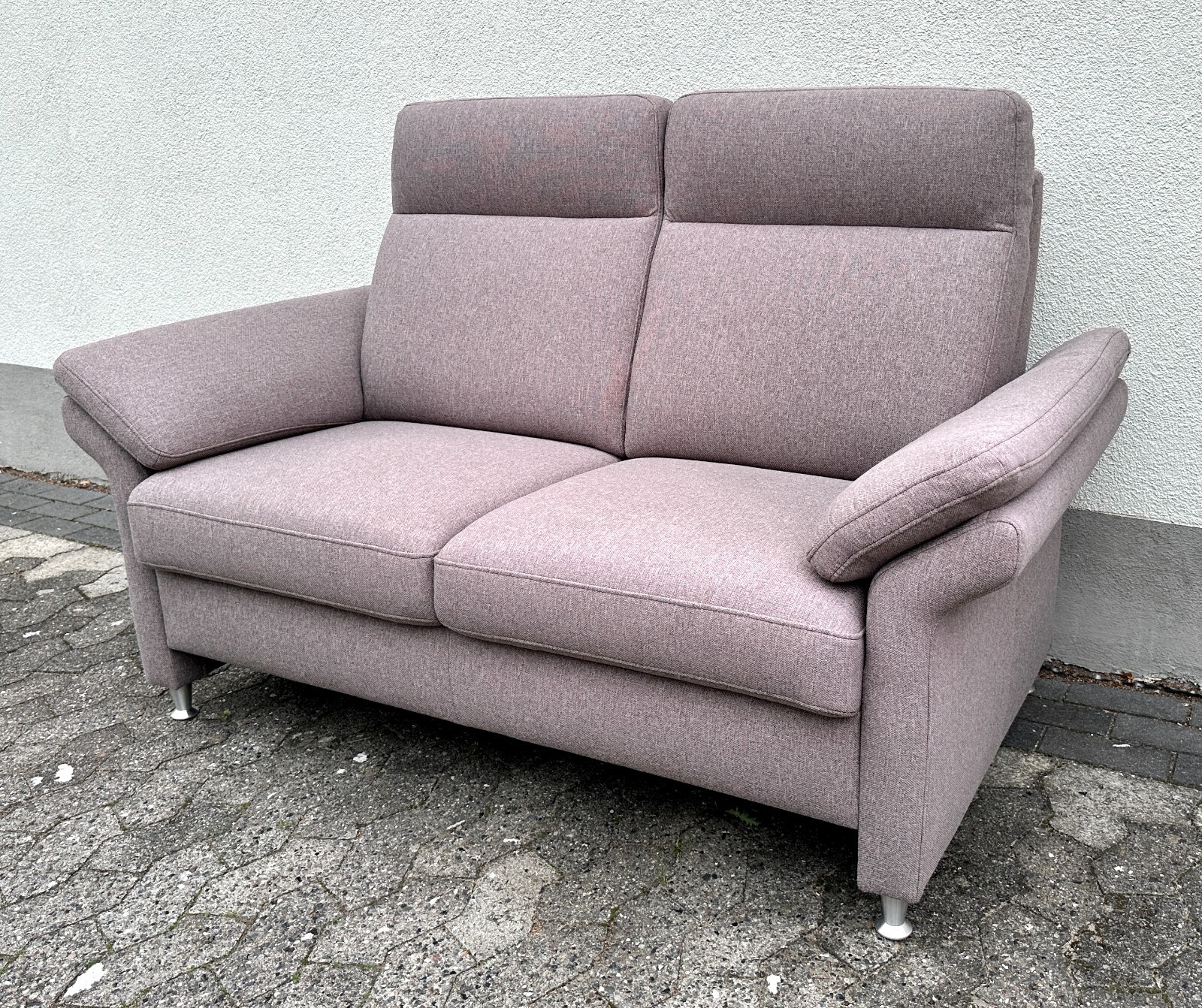 Concept Carina Sofa 2-Sitzer Polstersofa Couch Stoff Grau mit Federkern ...