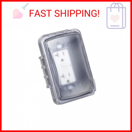 TayMac MM110C Weatherproof Single Outlet Outdoor Receptacle Cover, 5/8 ...