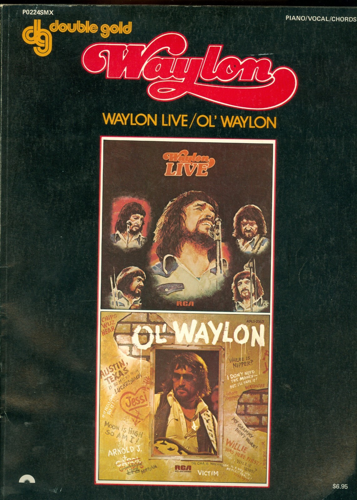 Waylon Jennings Waylon LIVE / Ol Waylon sheet music songbook with ...