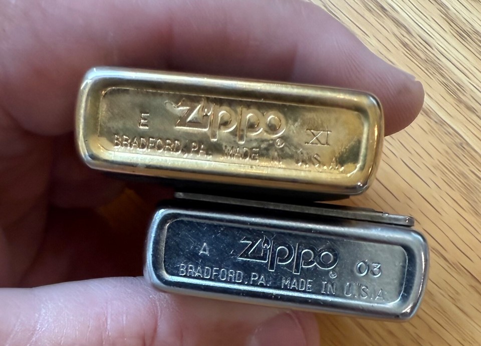 LOT OF 2 ZIPPO LIGHTERS USED BRASS & SLOT MACHINE D25 | eBay