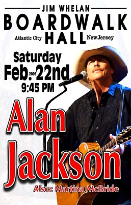 ALAN JACKSO 2003 Concert Poster BOARDWALK HALL Atlantic City NJ Gig ...