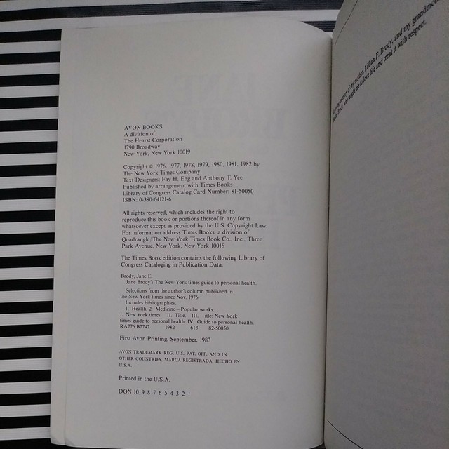 Jane Brody's the New York Times Guide to Personal Health by Jane Brody ...