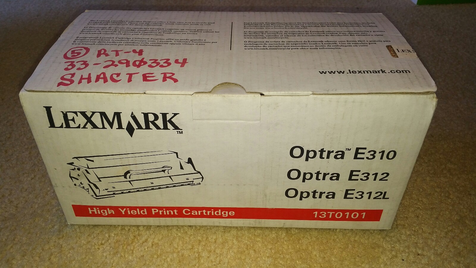 Genuine Lexmark Optra Toner Cartridge for E310, E312 and E312L - OEM HY ...