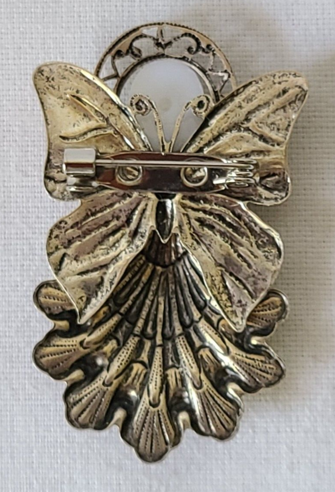 Angel Pin Brooch Handmade from Silver Toned Jewelry Findings #201 | eBay