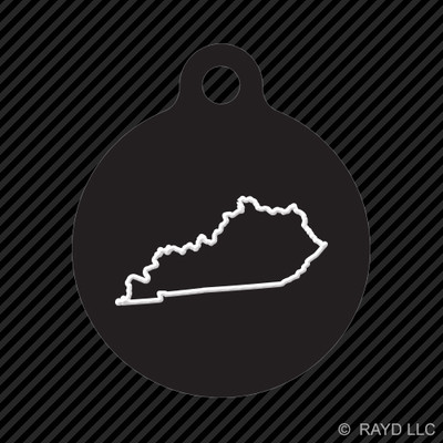 Kentucky Outline Keychain Round with Tab dog engraved many colors KY | eBay