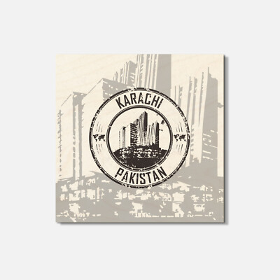 Karachi Pakistan Grunge City 4'' X 4'' Square Wooden Coaster | eBay