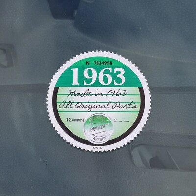 1963 Green Tax Disc Replacement Retro Vinyl Sticker Decal For Car ...
