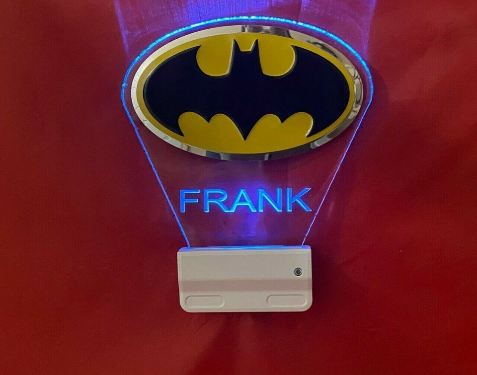 Batman Superheroes Night Light Personalized LED Plug In With Dusk to ...