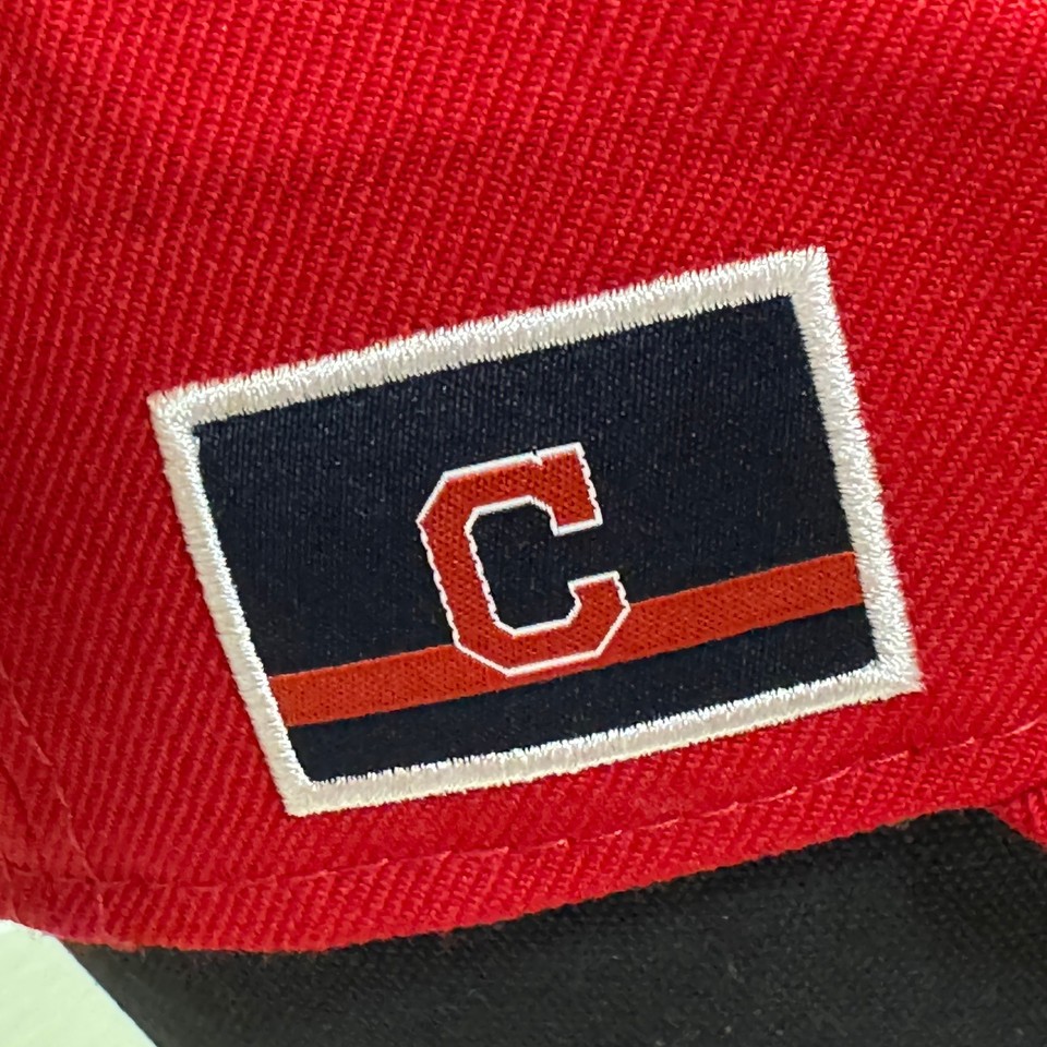 New Era 59FIFTY Cleveland Indians Throwback Hat Red Fitted MLB Cap Size ...