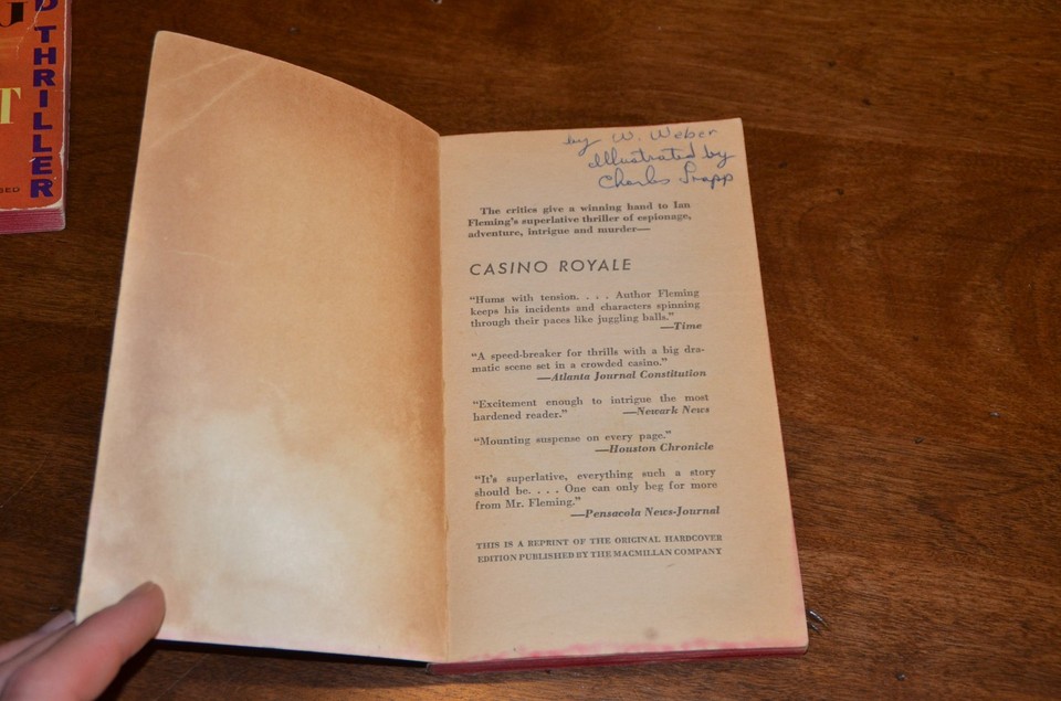 Ian Fleming James Bond Casino Royale Live & Let Die Book 1964 Signet PB ...