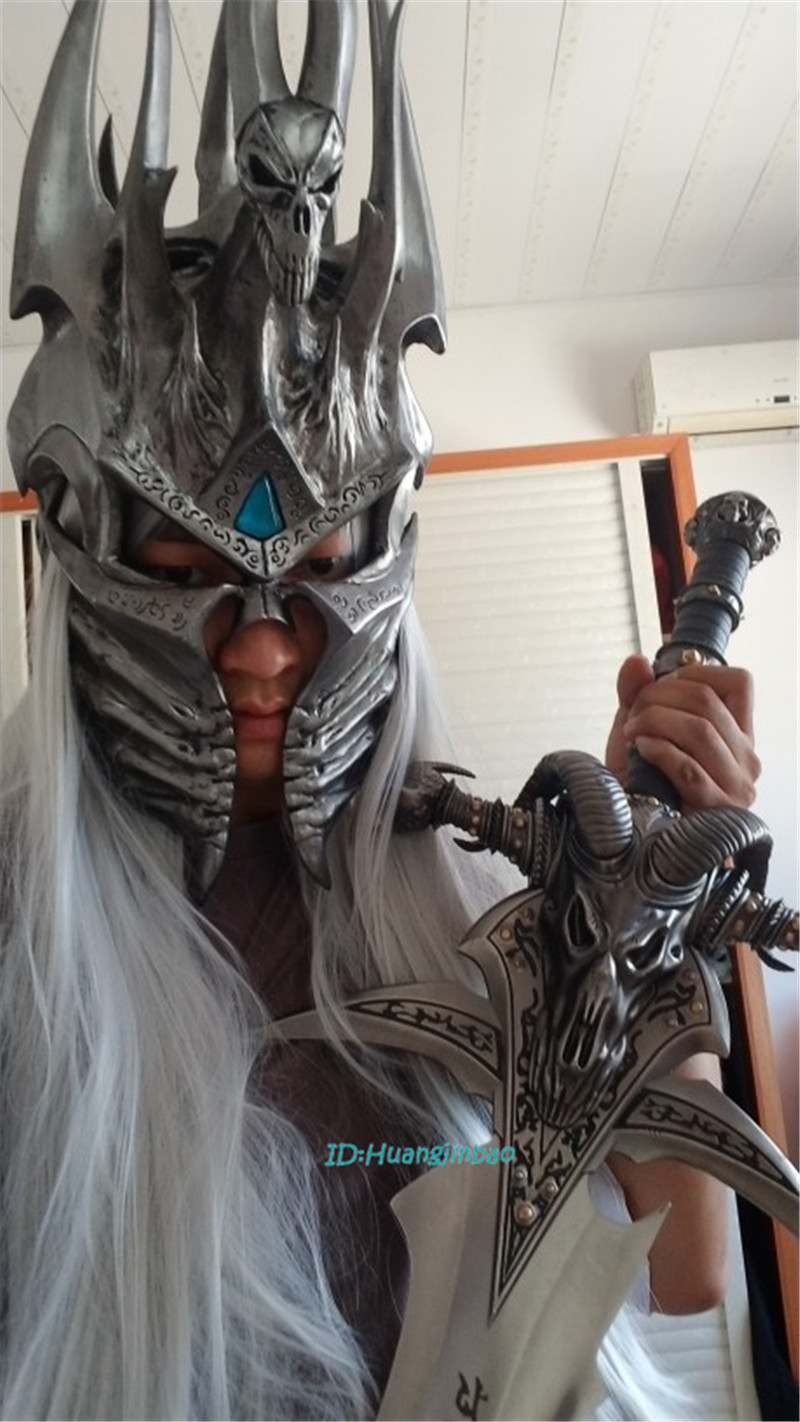 WOW Lich King Helm of Domination Model Polystone 1:1 Wearable On Stand ...