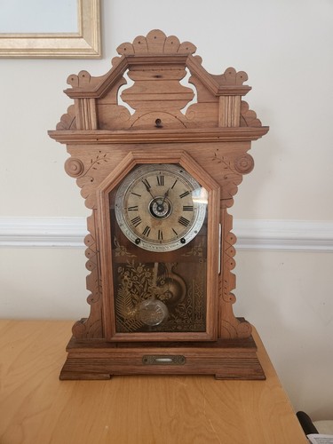 ANTIQUE SETH THOMAS PENDULUM KITCHEN CLOCK WITH CHIMES. Made in Germany ...