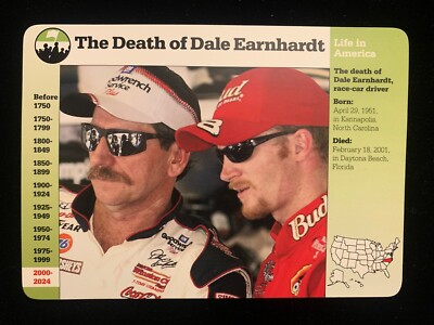 2001 Grolier #139-17 DEATH OF DALE EARNHARDT, W/EARNHARDT JR. Nrmt+ ...