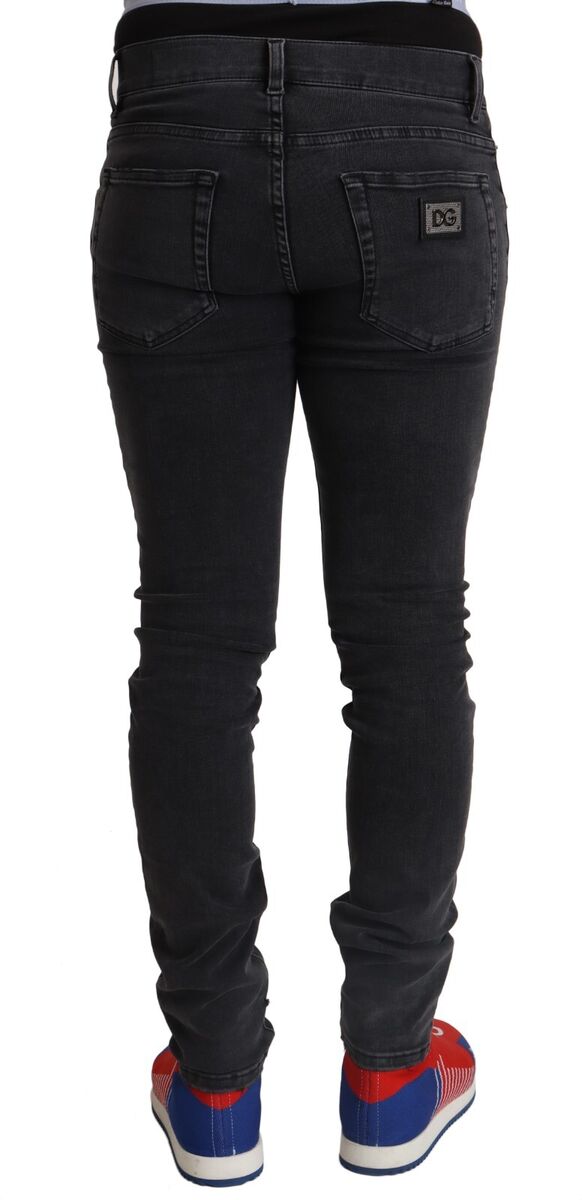 DOLCE & GABBANA Jeans Skinny Gray Running Denim Stretch Logo DOLCE & GABBANA Jeans Skinny Gray Running Denim Stretch Logo