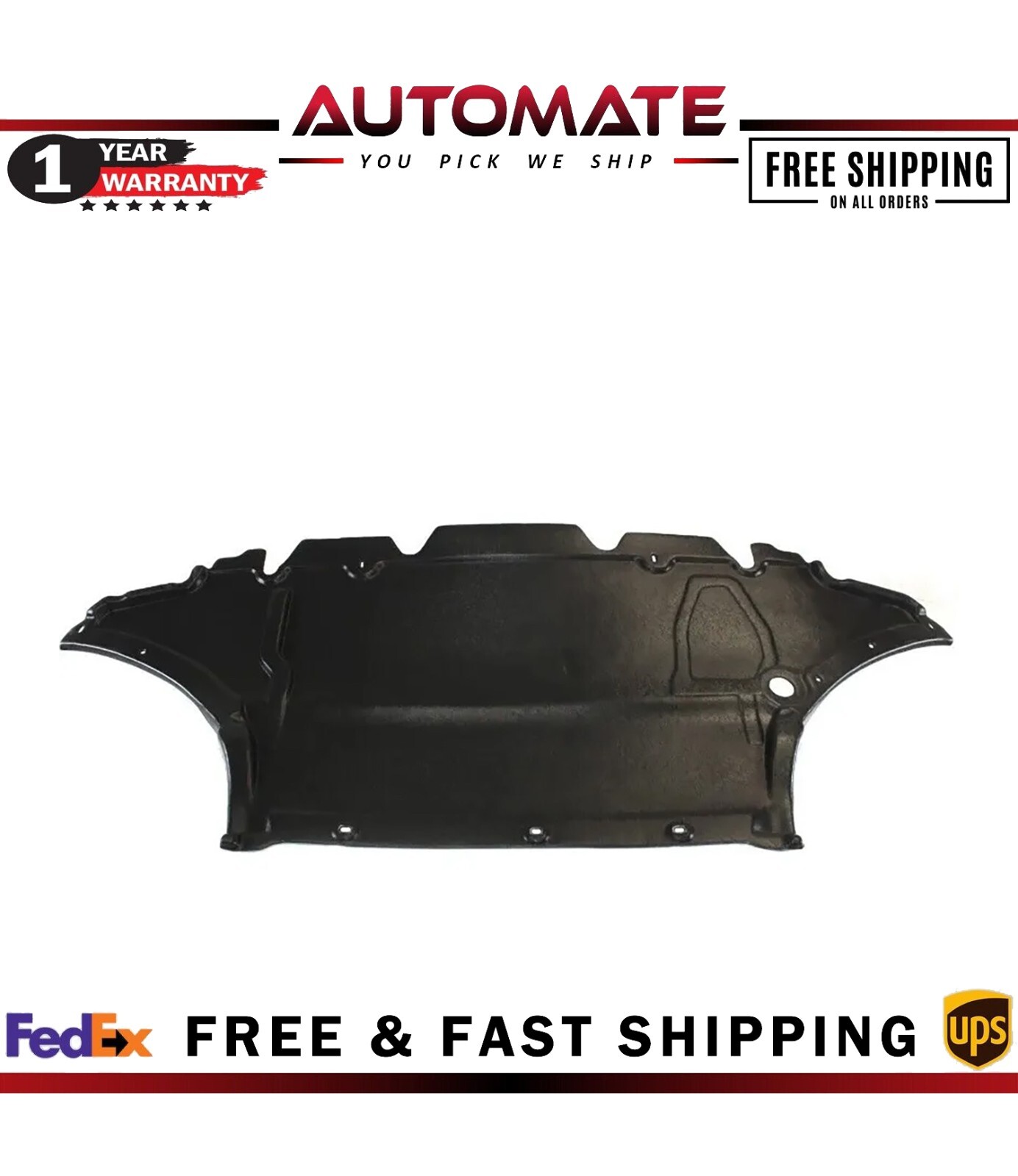New Front Engine Splash Shield Textured For 2009-2016 Audi A4 B8 ...