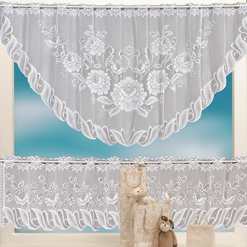 2pcs/set Window Curtain Translucent Widely Applied 2 Tier Cafe Curtain ...