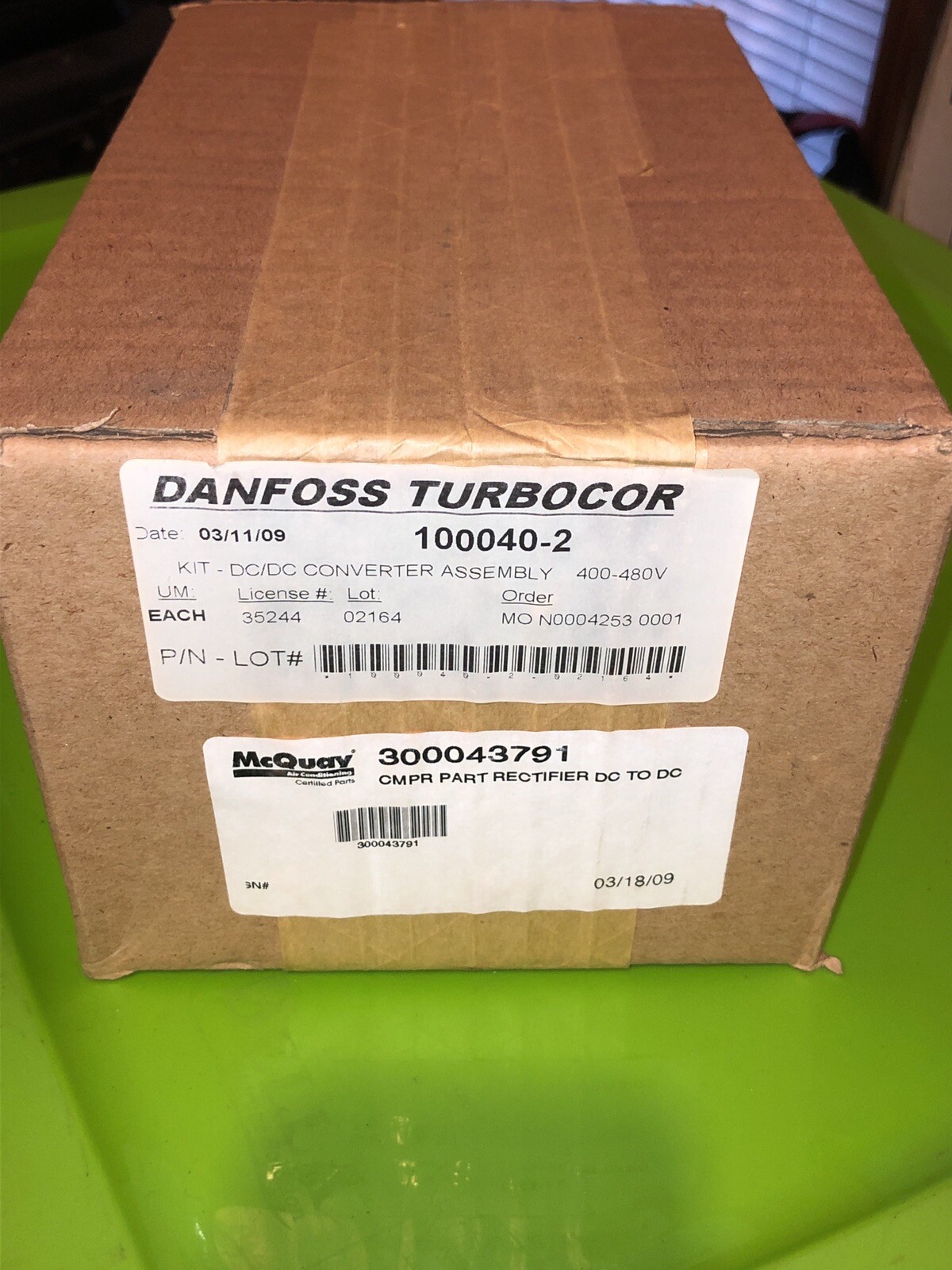 DANFOSS TURBOCOR 100040-2 DC/DC CONVERTER 460 volt For TT300 And 400 ...