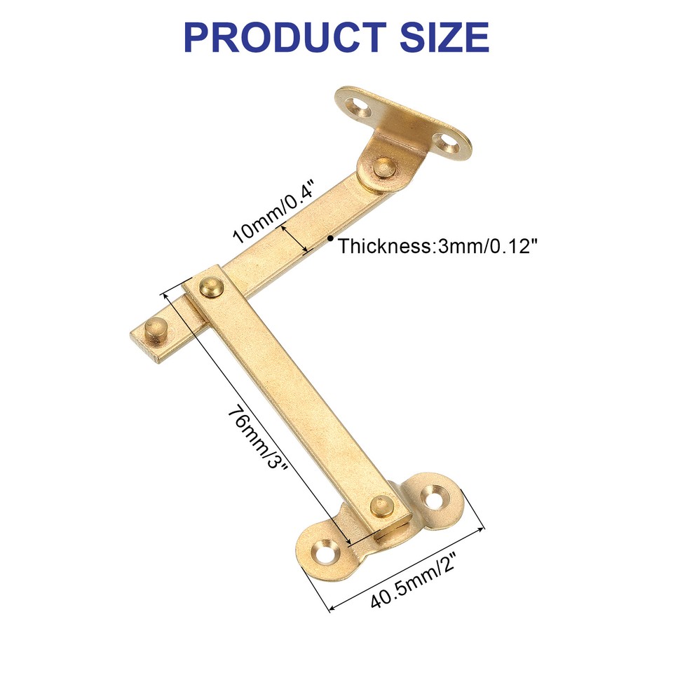 2 Pcs Brass Lid Folding Support Hinge, Lid Stay Hinges Lid Support ...