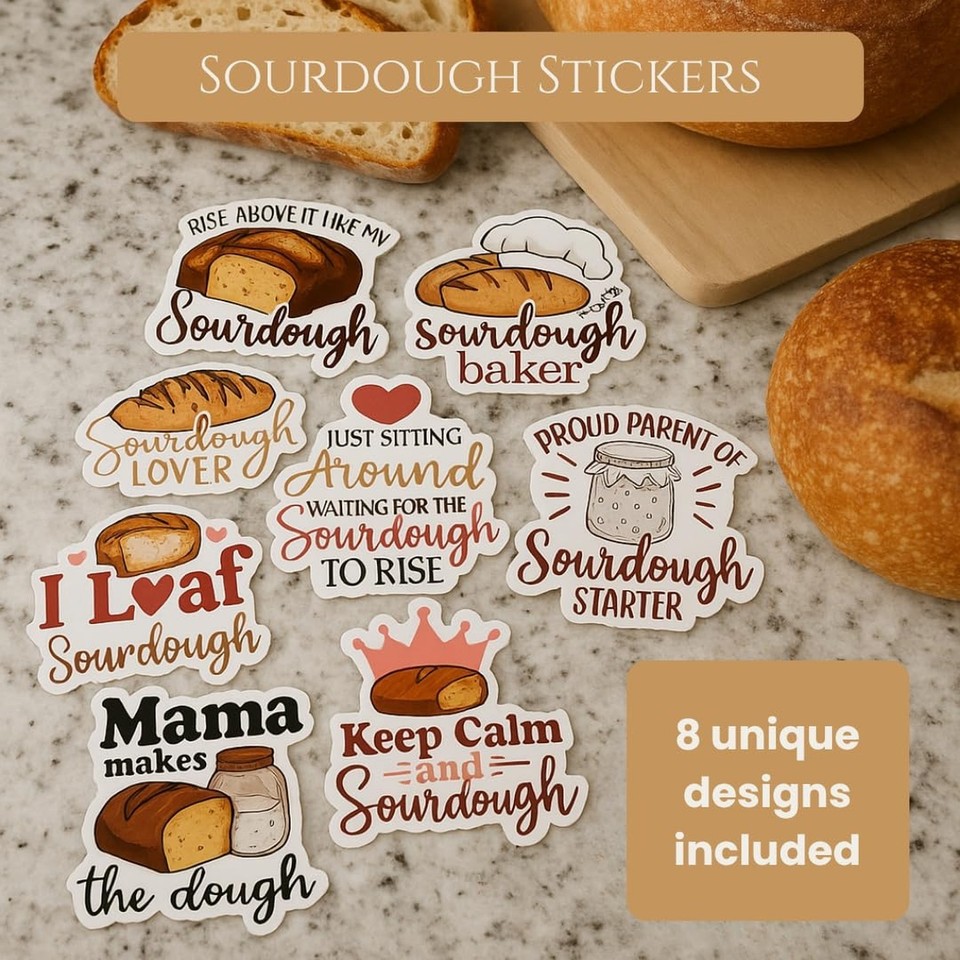 Sourdough Meme Stickers Pack | 8 Waterproof Vinyl Sourdough Bread ...