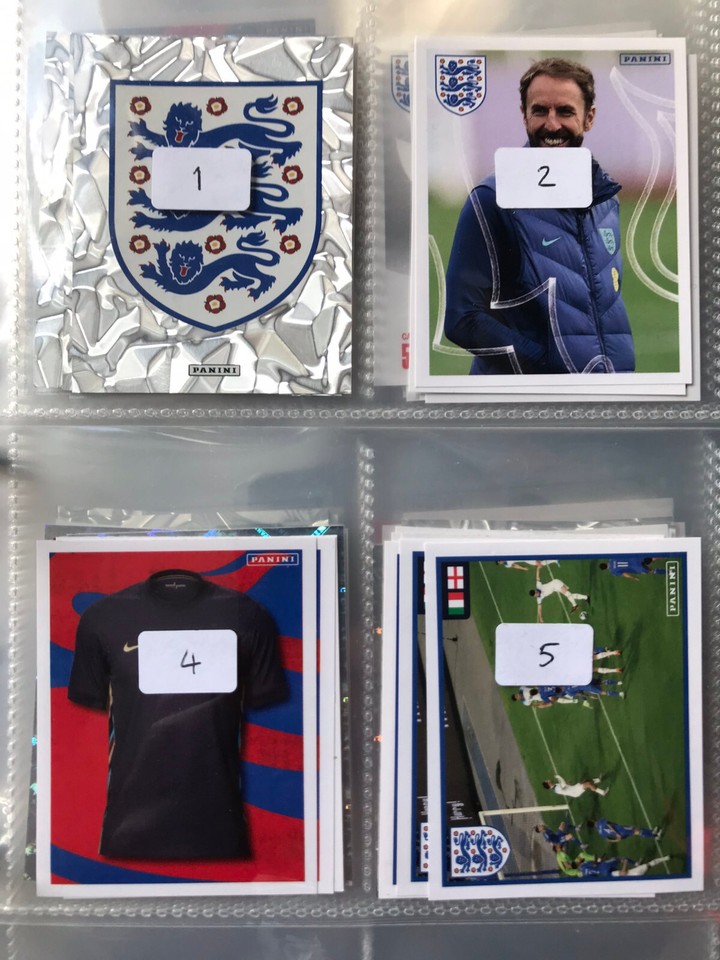 Panini England 2024 Tournament Stickers - Choose The Numbers You Need ...