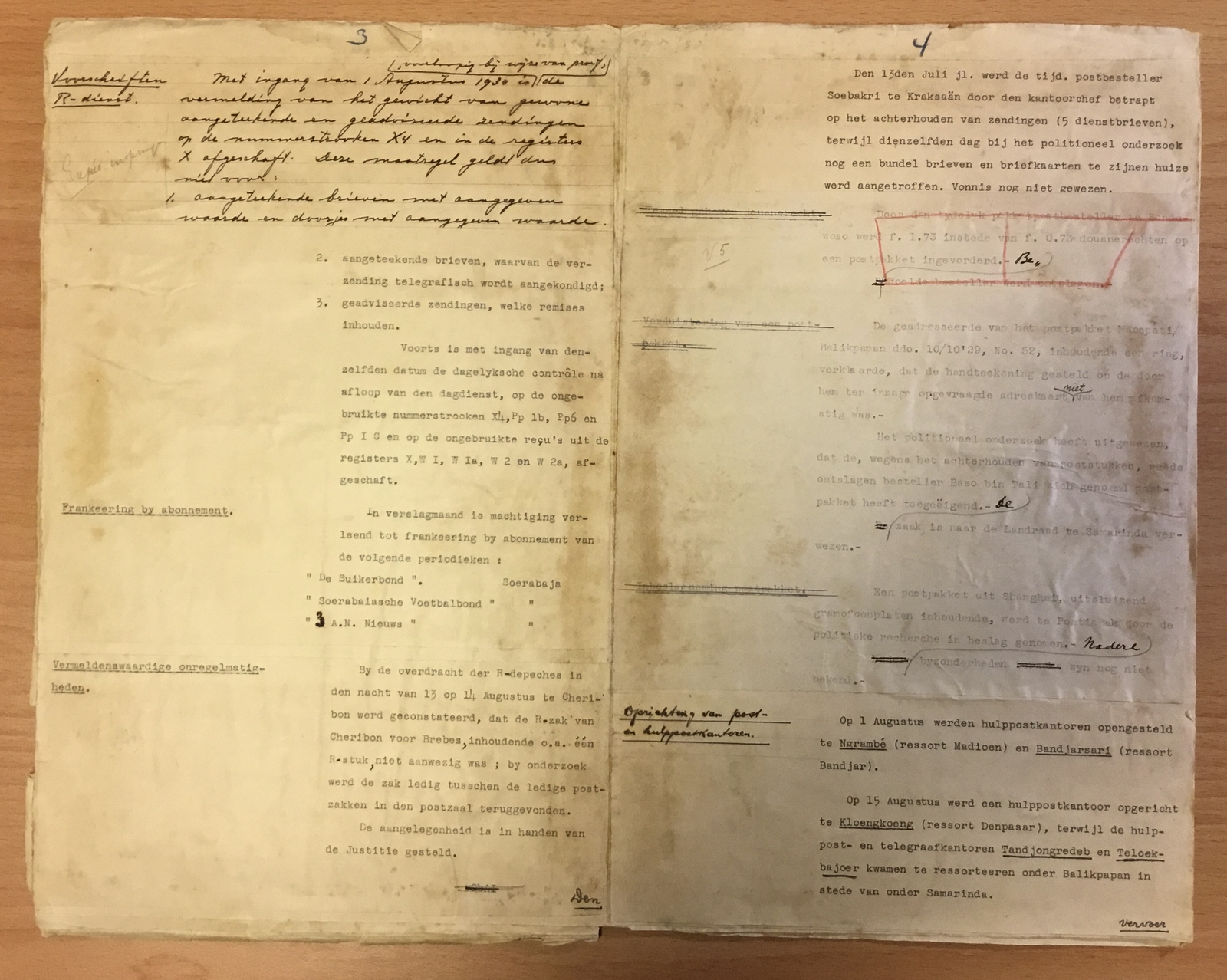 DUTCH INDIES -NED INDIE 1930-SEPTEMBER ARCHIEF DOCUMENT POST --F/VF | eBay