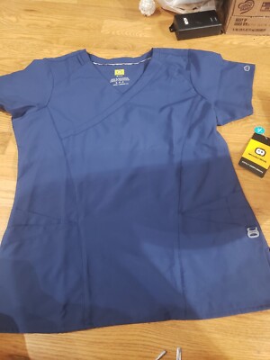 Women's Wonder Wink Wonder Work W123 Scrubs Top MODERN FIT Color-Navy ...