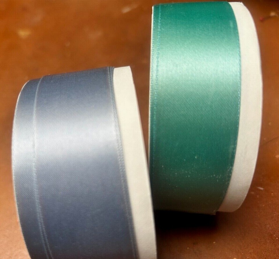 vintage satin double sided 1" ribbon rayon acetate 1yd made in France ...