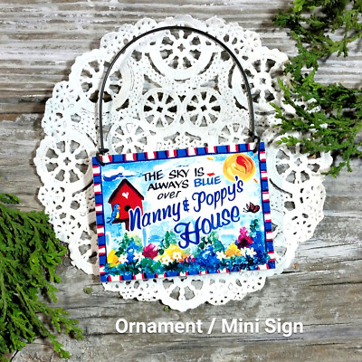 DECO MINI SIGN Nanny Poppy House Door Hanger Wooden Ornament ...