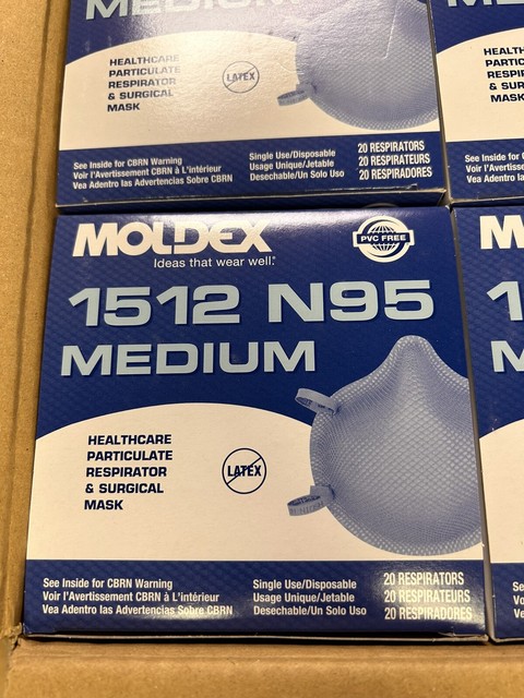 Moldex 1512 N95 Particulate Respirator Mask, Size Medium - 20 Count for ...