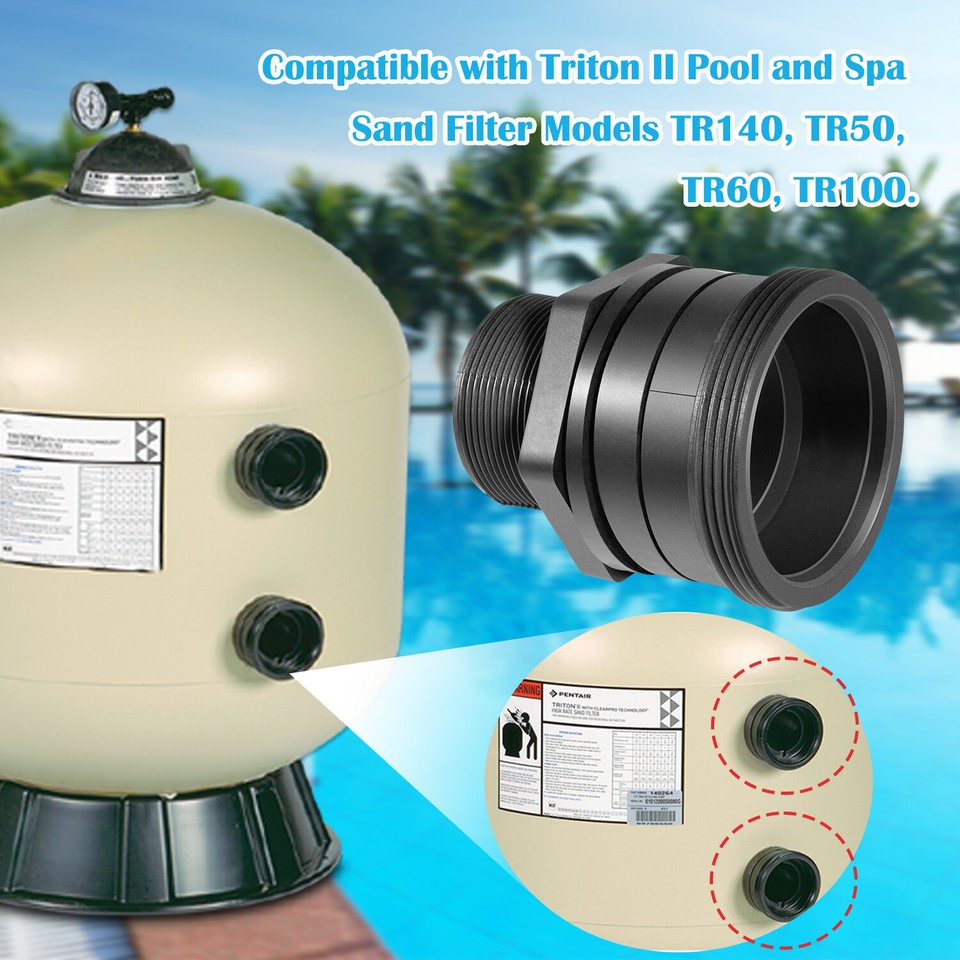 154714 Bulkhead 2"For Pentair Triton II Pool & Spa Sand Filter TR50/60 ...