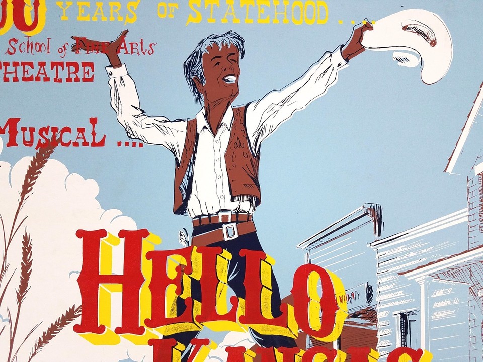 Original 1961 University of Kansas - Hello Kansas - Theater Silkscreen ...