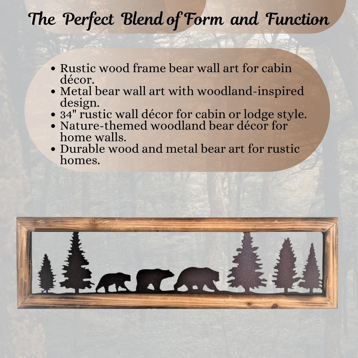 Bear Rustic Cabin Decor Emma + Oliver 6'x9' Rustic Cabin Or Lodge