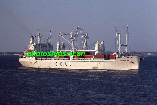 1 slide of Norwegian-flag A/S Thor Dahl 1977-built cargo ship THORSCAPE ...