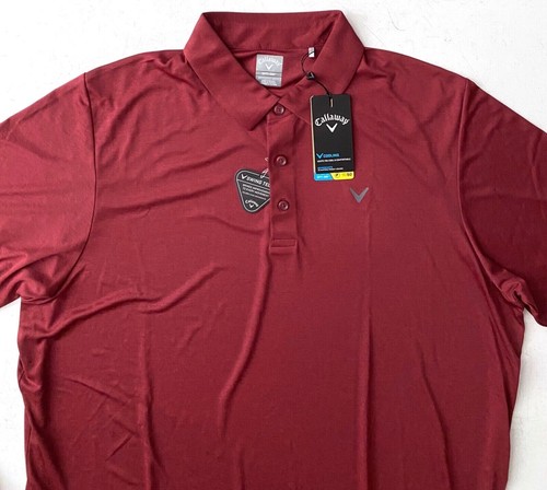 Callaway Nwt Polo Shirt Opti-Dri Swing Tech Cooling Red Velvet Heather ...