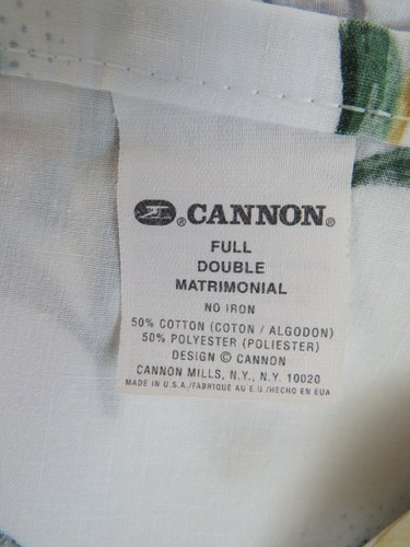 1980s FULL Flat Floral Sheet by Cannon - Matrimonial Roses Daisies ...