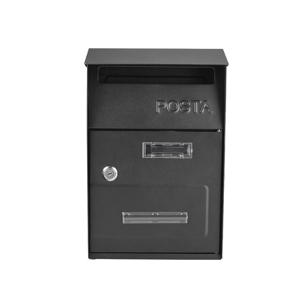 LARGE VINTAGE OUTDOOR LOCKABLE LETTER POST BOX MAILBOX WALL MOUNTED ...