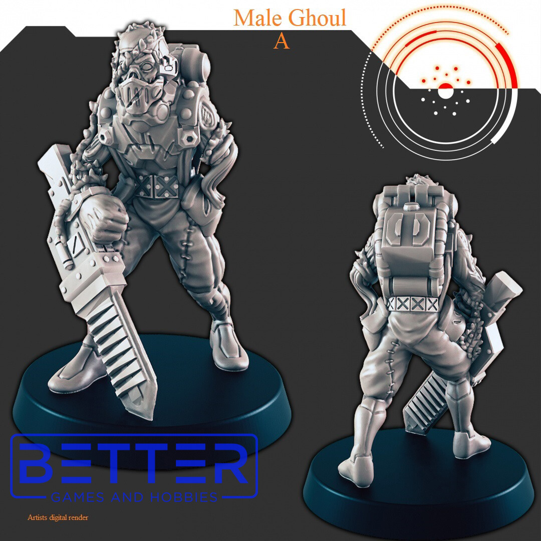 Space Ghouls 3d Printed RPG miniatures (28mm) for Star Wars Starfinder ...