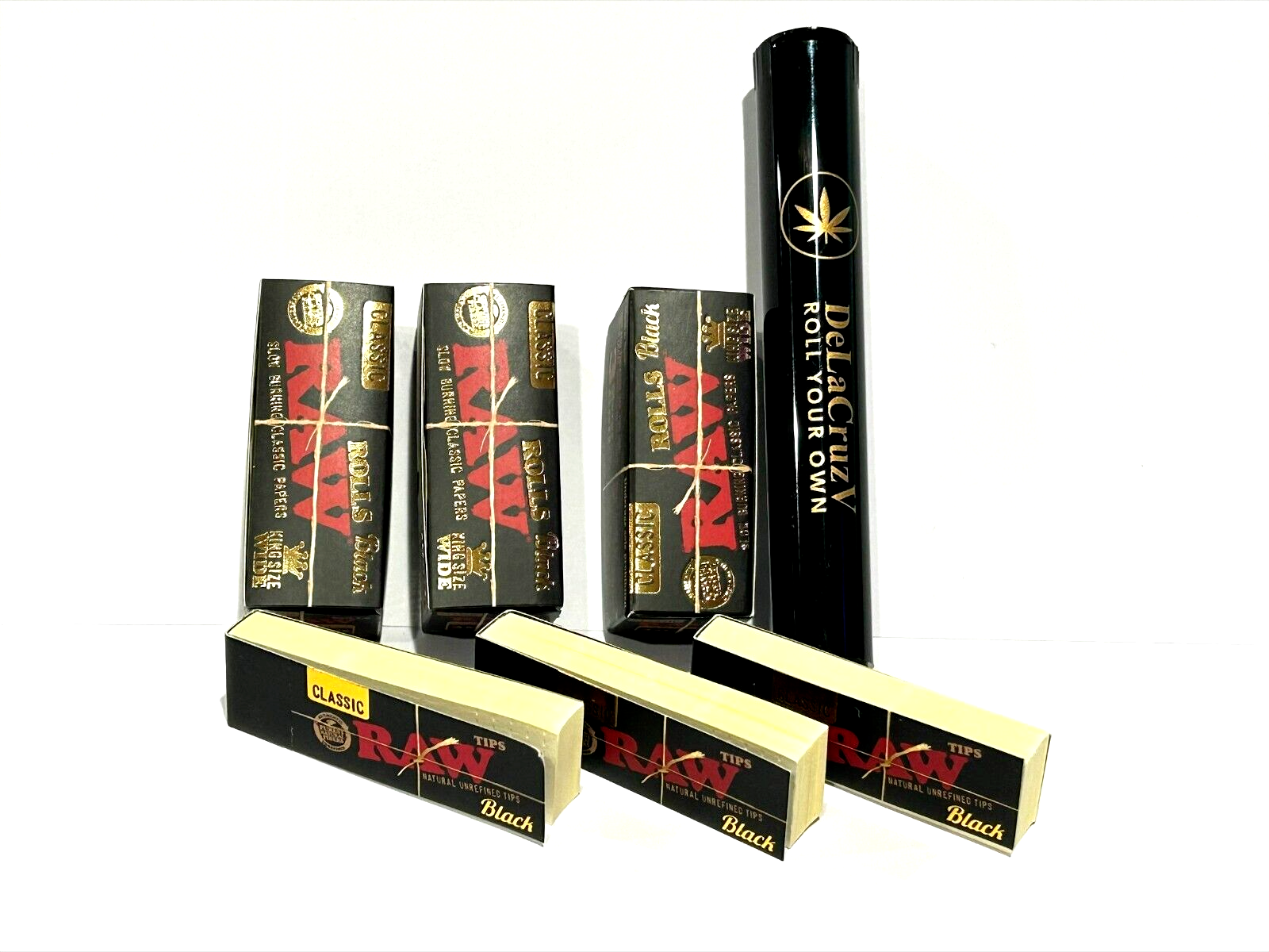 Raw Black Classic King Size Rolls 3 meters (3 packs), Raw Black tips & tube. | eBay