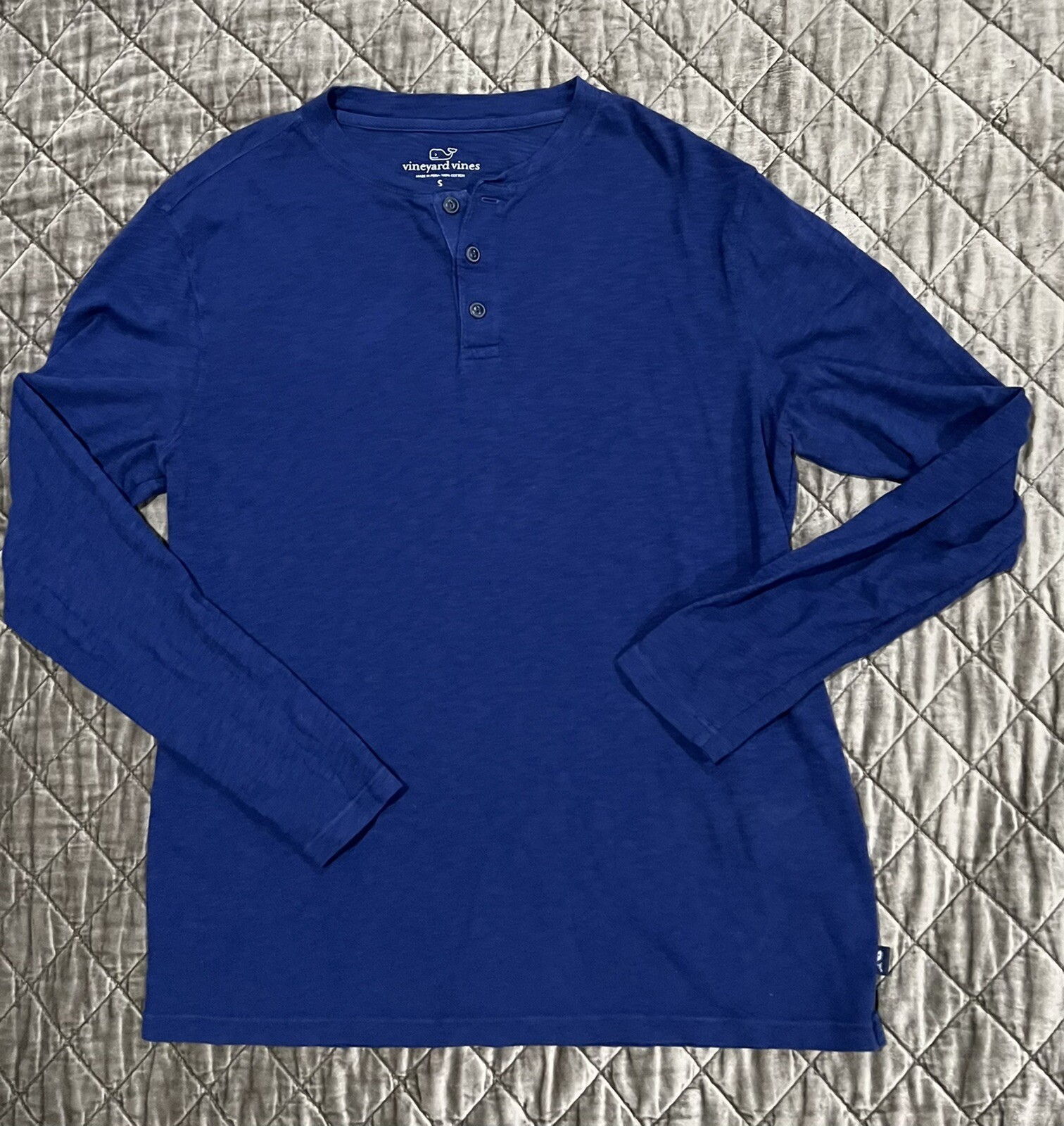 Vineyard Vines Henley Long Sleeve 3 Button Shirt Cotton Sz S EUC! Navy ...