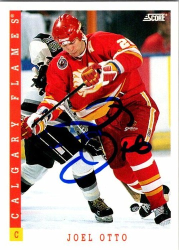 Joel Otto Calgary Flames Hand Signed 1993-94 Score Hockey Card #74 NM ...