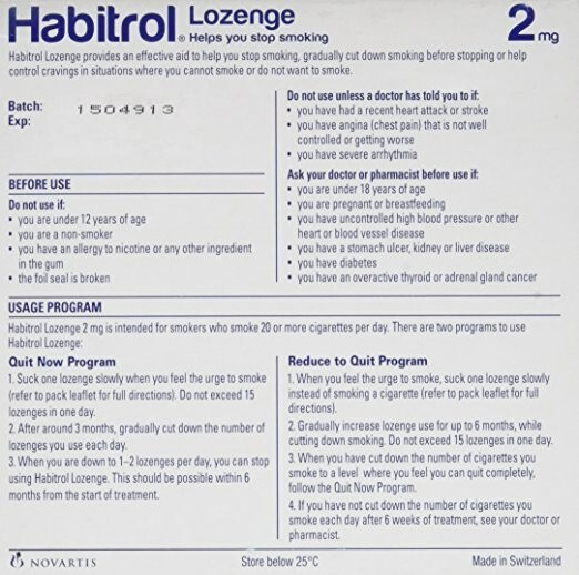 Habitrol Lozenge 2mg Nicotine Mint (6 boxes = 1296 total pieces) NEW 06 ...