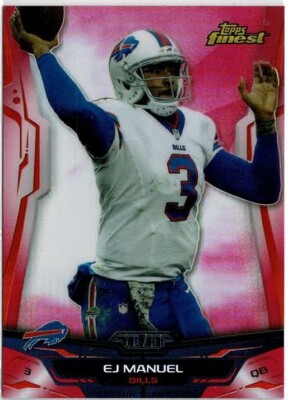 2014 Topps Finest EJ Manuel (Bills) Red Refractor /50 Card No. 58 | eBay