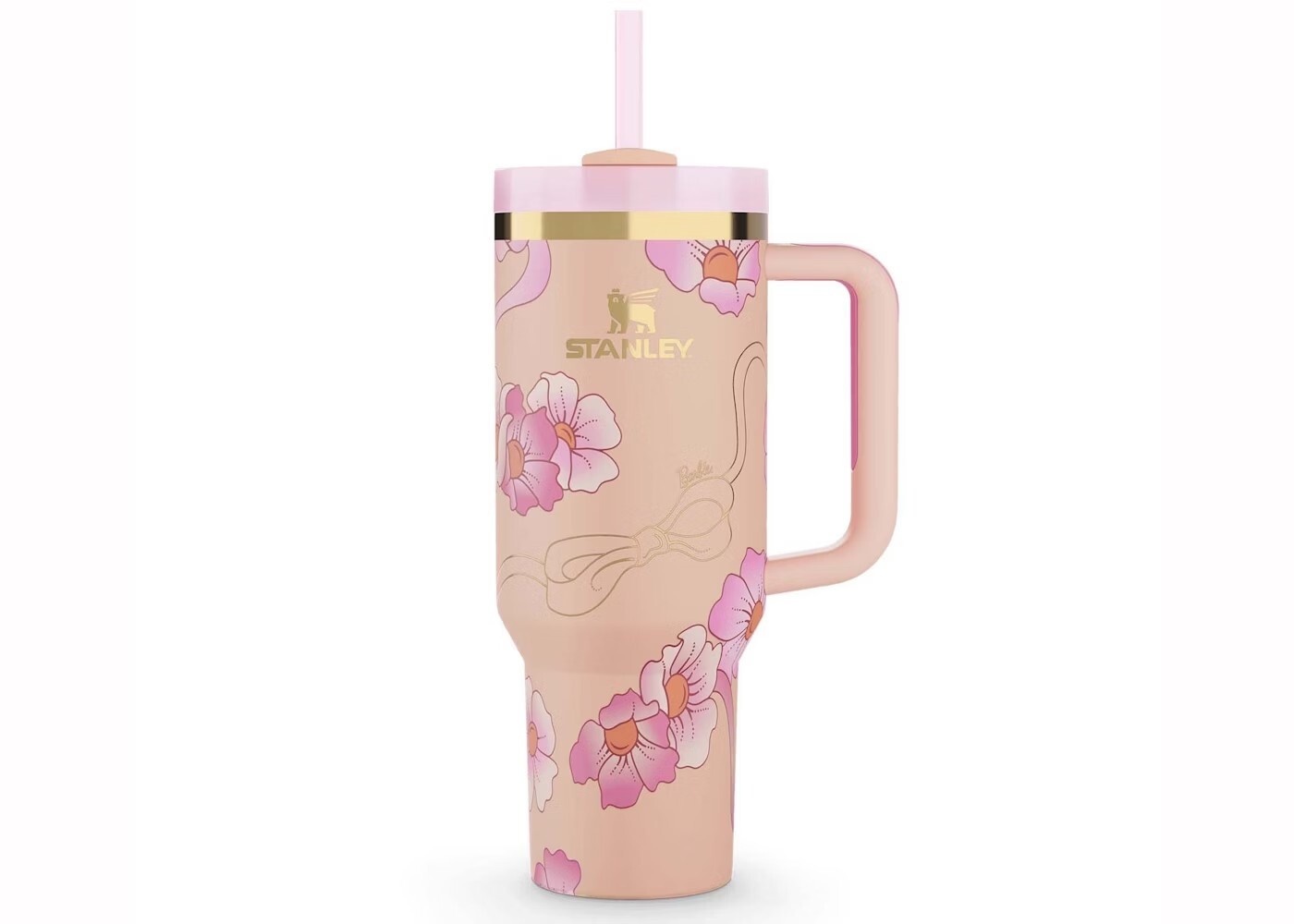 Stanley x Just Peachy Barbie Quencher 40oz Tumbler Cream Stainless ...