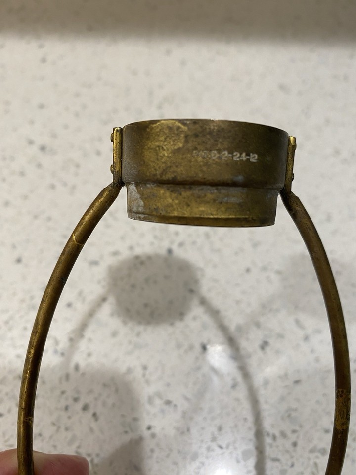 Unusual Antique Brass Socket Mount Threaded Small Lamp Harp Pat. D 12 ...