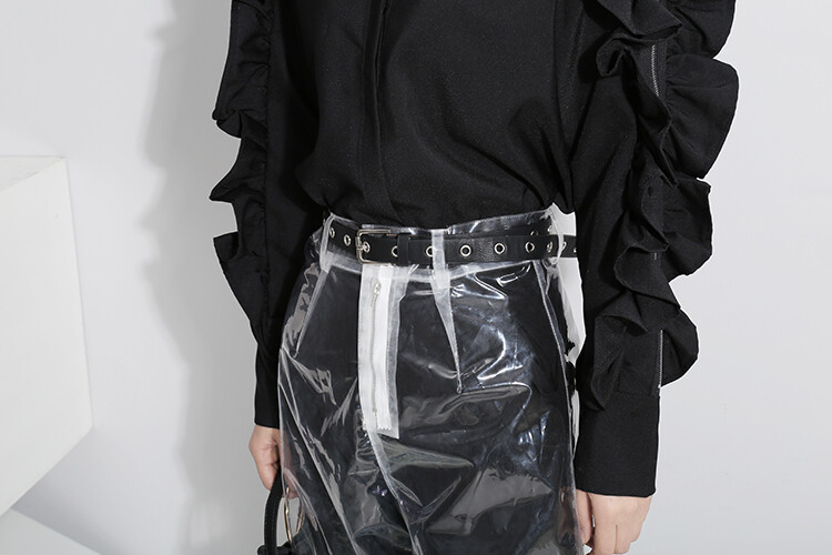 Womens Ladies Fashion Transparency Trousers High Waist Straight Leg ...